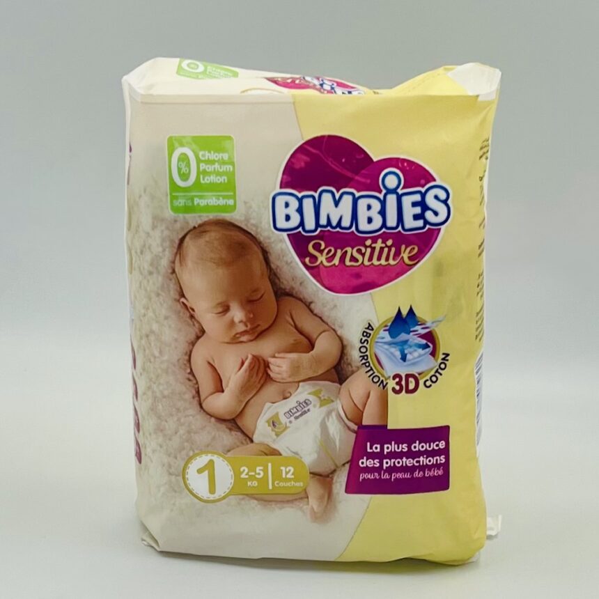 BIMBIES SENSITIVE Couches N°01 2-5KG - بيت كوم
